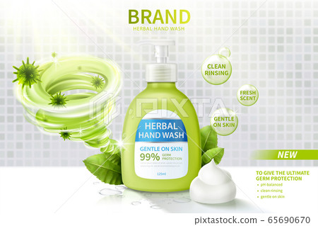 Liquid hand wash ad template - Stock Illustration [65690670] - PIXTA