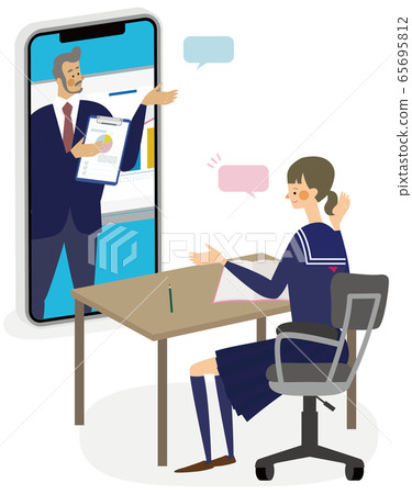 Online class chat student illustration vector - Stock Illustration ...