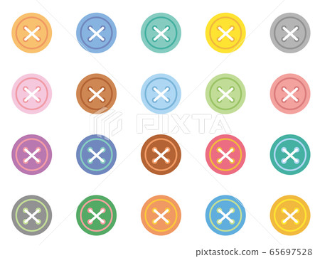 Button icon (with cross thread) - Stock Illustration [65697528] - PIXTA