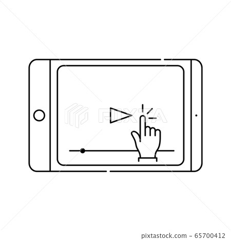 Tap on smartphone screen vector icon education.... - Stock Illustration ...