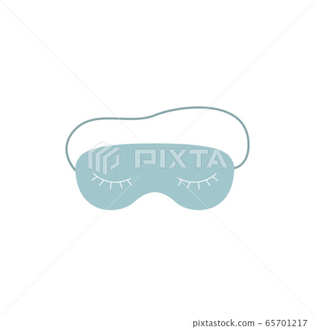 Cute blue sleeping mask with closed eyes and... - Stock Illustration ...