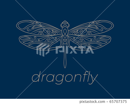 Openwork dragonfly icon. Stock vector...-插圖素材 [65707375] - PIXTA圖庫