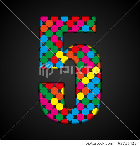Colorful sign, sequins or glitter dots number - 5 - Stock Illustration ...