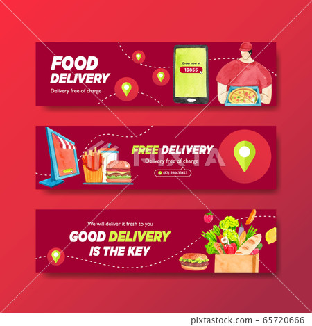 Delivery banner design with - Stock Illustration [65720666] - PIXTA
