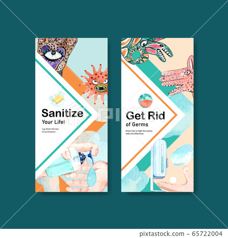 Hand sanitizer flyer template design with protect - Stock Illustration ...