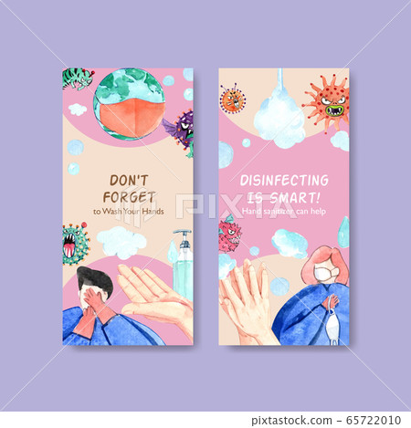 Hand sanitizer flyer template design with protect - Stock Illustration ...