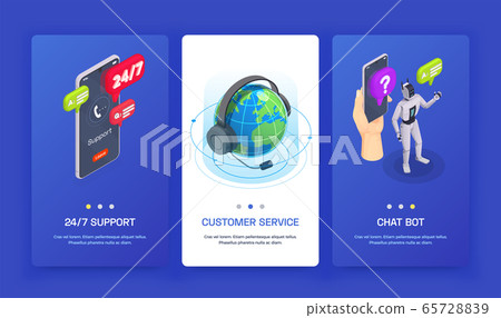 Customer Service Isometric Banner Set - Stock Illustration [65728839 ...