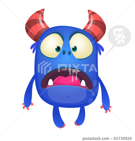 Angry cartoon monster with big eyes. Vector - Stock Illustration ...
