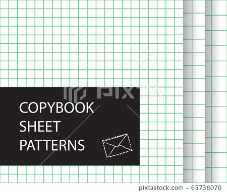 Copybook sheet pattern set. Squared paper - Stock Illustration ...