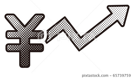 Japanese yen symbol and rising arrow - Stock Illustration [65739759 ...