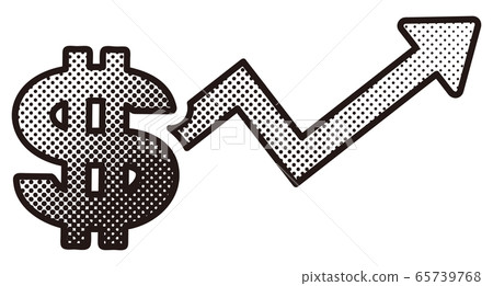 Dollar sign and rising arrow - Stock Illustration [65739768] - PIXTA