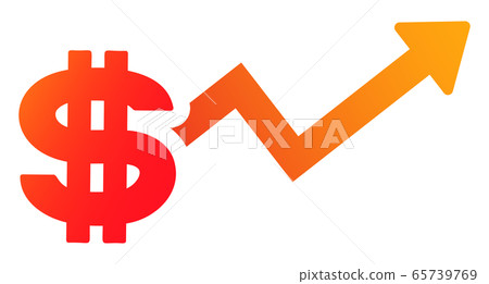 Dollar sign and rising arrow - Stock Illustration [65739769] - PIXTA