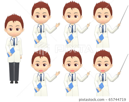 [Description B] Male doctor short front view - Stock Illustration ...