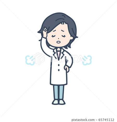 Female doctor sighing pose illustration - Stock Illustration [65745112 ...