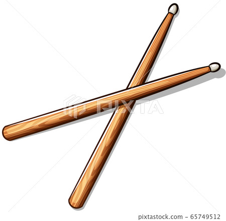 Vector wooden drumsticks cartoon isolated - Stock Illustration ...