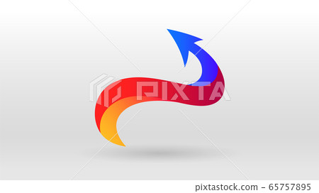 Motion ribbon arrow wave abstract vector - Stock Illustration [65757895 ...