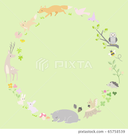 Simple forest animal frame - Stock Illustration [65758539] - PIXTA