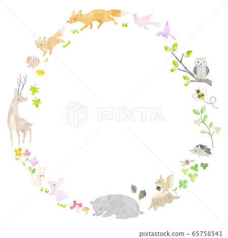 Picture book style forest animal frame - Stock Illustration [65758541 ...