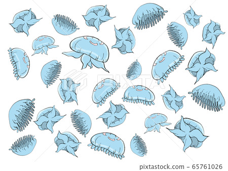 Water jellyfish gathering - Stock Illustration [65761026] - PIXTA