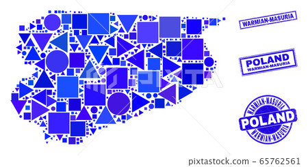 Blue Geometric Mosaic Warmian-Masurian... - Stock Illustration ...