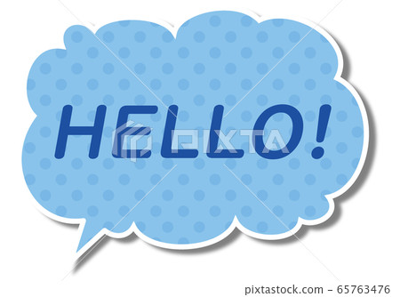 Blue muffled speech bubble with HELLO characters - Stock Illustration ...
