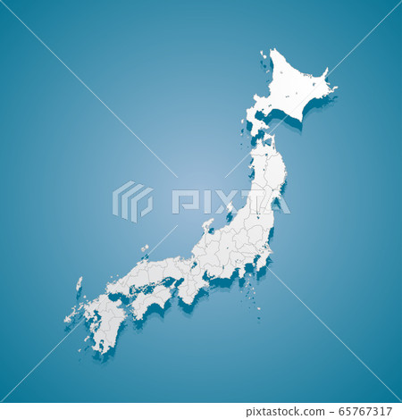 Japan country map japanese islands vector template - Stock Illustration ...