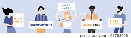 Unemployment, the lost job concept vector. White - Stock Illustration ...