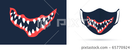 Scary, spooky, evil protective mask design... - Stock Illustration ...