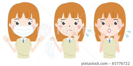 Female mask trouble illustration 2 - Stock Illustration [65776722] - PIXTA