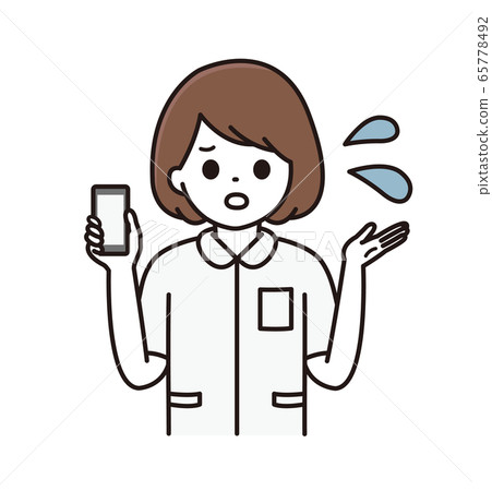 Nurse smartphone illustration - Stock Illustration [65778492] - PIXTA