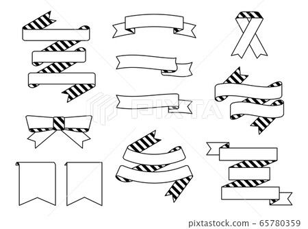 Stripe ribbon set - Stock Illustration [65780359] - PIXTA