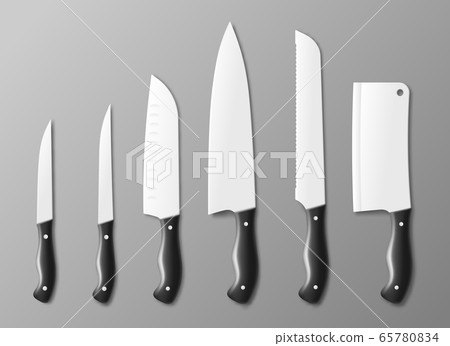 Cooking kitchen knife set templates, realistic... - Stock Illustration ...