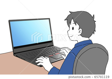 Illustration of a businessman working with a... - Stock Illustration ...