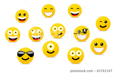 Smile icons set vector illustration - Stock Illustration [65781547] - PIXTA