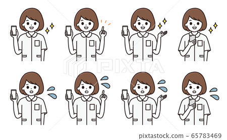 Nurse smartphone illustration set - Stock Illustration [65783469] - PIXTA