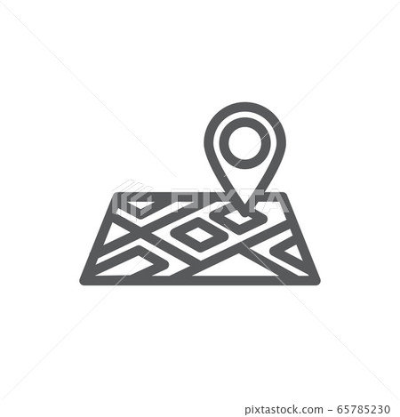 Map line icon on white background - Stock Illustration [65785230] - PIXTA