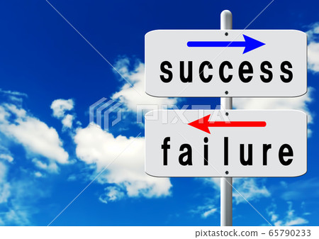 Success and failure signs and blue sky - Stock Illustration [65790233 ...