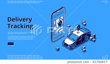 Vector landing page of delivery tracking service - Stock Illustration ...
