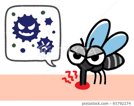 Blood-sucking mosquitoes and balloon germs - Stock Illustration ...