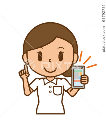Nurse nurse smartphone smartphone - Stock Illustration [65792725] - PIXTA
