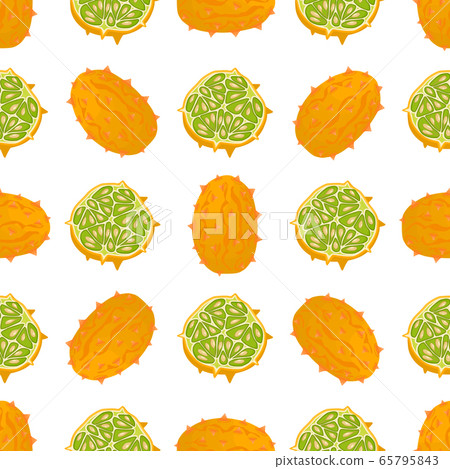 Illustration on theme big colored seamless kiwano - Stock Illustration ...