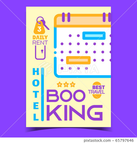 Hotel Booking Creative Promotional Poster Vector - Stock Illustration ...