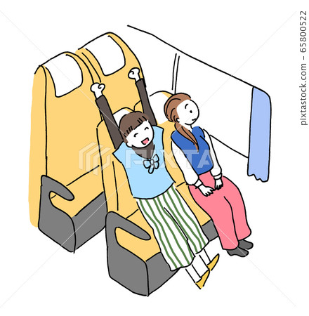Girl friends enjoying a trip on the bus - Stock Illustration [65800522 ...