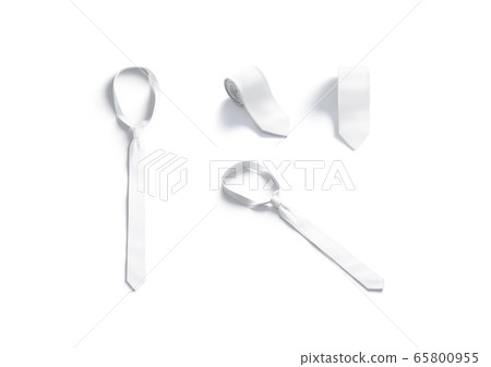 Blank white classic neck tie mockup, different... - Stock Illustration ...