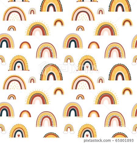 Baby rainbow seamless pattern. - Stock Illustration [65801893] - PIXTA