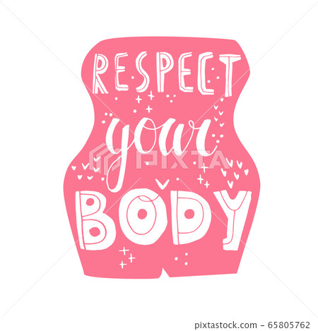 respect your body vector hand drawn lettering - Stock Illustration ...