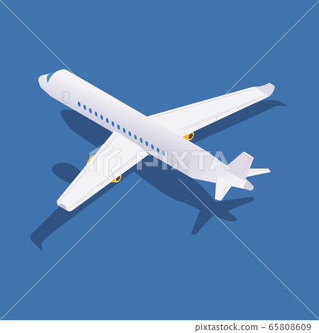 Isometric passenger aircraft back view with shadow - Stock Illustration ...