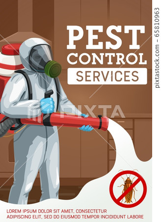 Cold fogging pest control method, vector poster - Stock Illustration ...