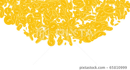 American dollar coins falling. Scattered floating - Stock Illustration ...