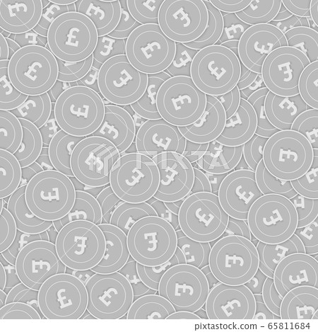 British pound silver coins seamless pattern. Styli - Stock Illustration ...